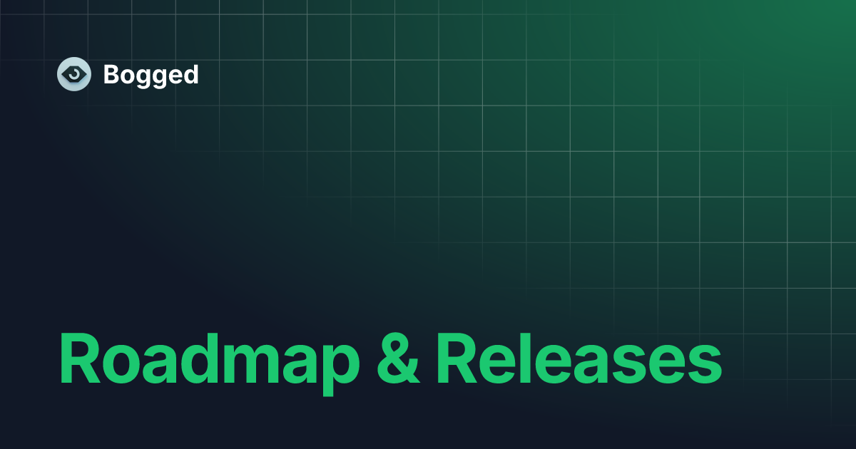 Roadmap & Releases | Bogged
